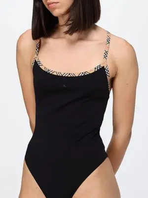 Burberry Nylon One-piece Swimsuit With Criss-cross Straps And Ekd Logo