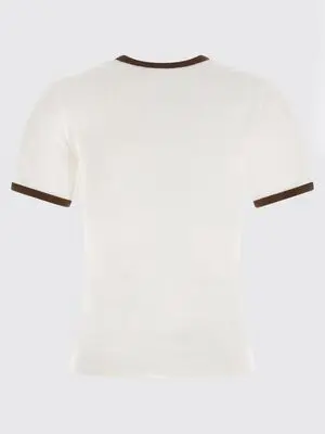 COURREGES Slim Fit Cotton T-shirt With Tone-on-tone Logo - Brown