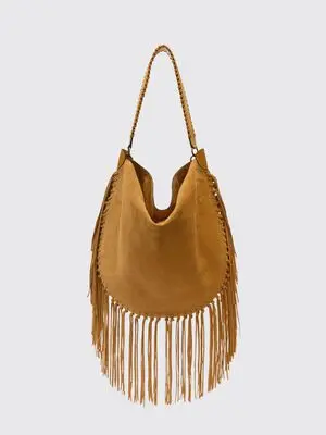 Isabel Marant Étoile Oskan Moon Hobo Bag In Suede With Fringes And Pouch