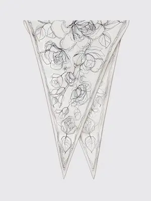 Fabiana Filippi Pure Silk Foulard With Floral Print And Asymmetrical Design - White