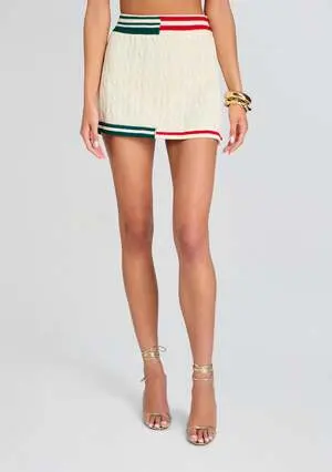 SEROYA Pearson Skirt - Eggshell Varsity