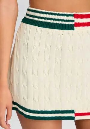 SEROYA Pearson Skirt - Eggshell Varsity