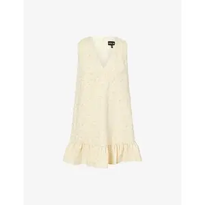 SISTER JANE Lemon Zest Embellished Woven Mini Dress