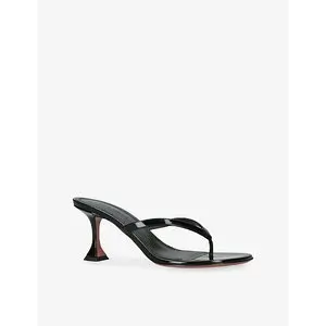 Amina Muaddi Juliette Thong 70 Leather Heeled Sandals