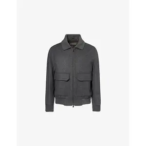 Corneliani Collared Wool-blend Bomber Jacket - Grey