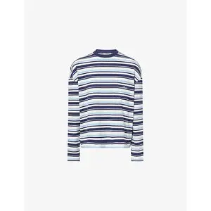 4TH & RECKLESS Coral Striped Stretch-cotton T-shirt