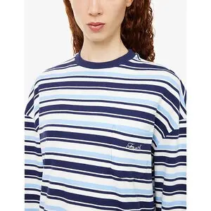 4TH & RECKLESS Coral Striped Stretch-cotton T-shirt