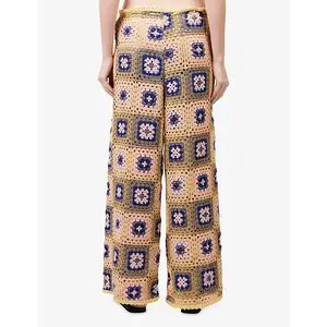 Agua Bendita Roots Wide-leg Cotton-blend Trousers