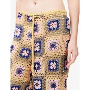 Agua Bendita Roots Wide-leg Cotton-blend Trousers