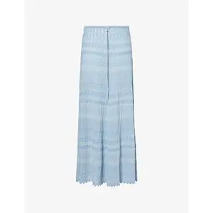 Faithfull The Brand Ria Chevron-pattern Stretch-woven Midi Skirt