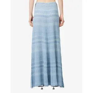 Faithfull The Brand Ria Chevron-pattern Stretch-woven Midi Skirt