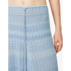 Faithfull The Brand Ria Chevron-pattern Stretch-woven Midi Skirt