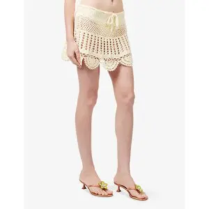 Agua Bendita Teresa Crochet Knit Mini Skirt