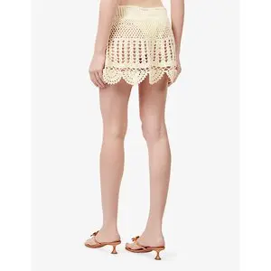 Agua Bendita Teresa Crochet Knit Mini Skirt