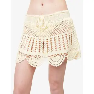 Agua Bendita Teresa Crochet Knit Mini Skirt