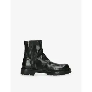 Officine Creative Bulla Leather Lug Boots - Black