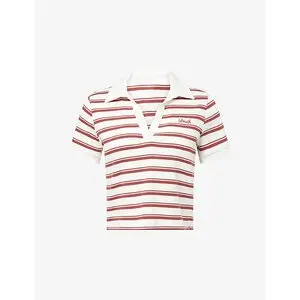 4TH & RECKLESS Azure Striped Ribbed-cotton Polo Top - Multi