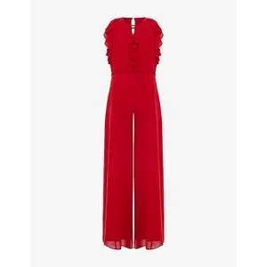 PHASE EIGHT Rachel Ruffle-trim Tie-waist Woven Jumpsuit