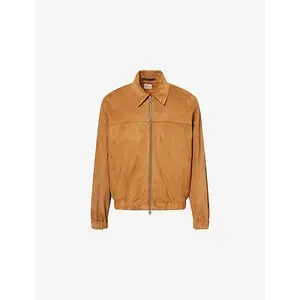 Paul Smith Collared Suede Bomber Jacket - Camel