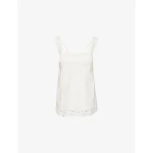 Faithfull The Brand Cristina Lace-trim Cotton Top - Ivory