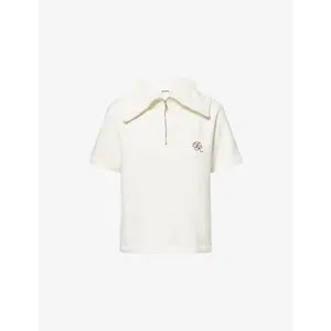 4TH & RECKLESS Eleni Brand-embroidered Cotton Polo Top - Whte