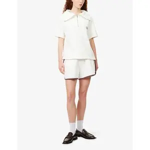 4TH & RECKLESS Eleni Brand-embroidered Cotton Polo Top