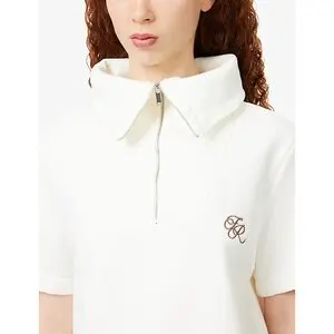 4TH & RECKLESS Eleni Brand-embroidered Cotton Polo Top