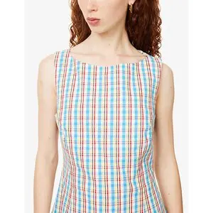 Faithfull The Brand Lyde Checked Cotton-blend Mini Dress