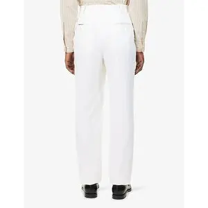 Dunhill Double-pleated Straight-leg Linen Trousers