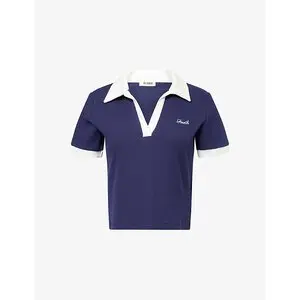 4TH & RECKLESS Azure Ribbed-cotton Polo Top - Blue