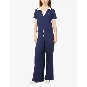4TH & RECKLESS Azure Ribbed-cotton Polo Top