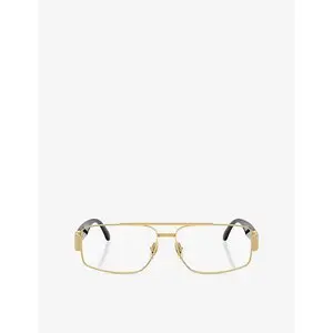 Versace Ve1317 Rectangle-frame Metal Sunglasses - Gold