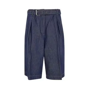 Dries Van Noten Belted Denim Shorts 'indigo - Blue