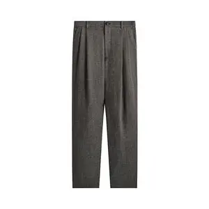 Kith Kin Textured Linen Flax Brynn Pleated Pant Melange - Black
