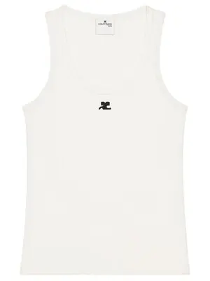 COURREGES Vivienne Westwood Ribbed Tank Top - White