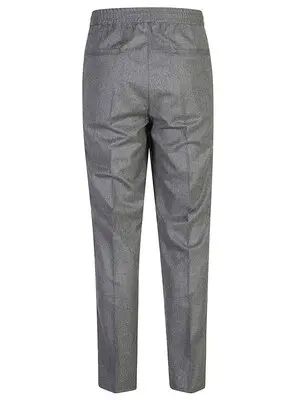 Brunello Cucinelli Leisure Fit Wool Flannel Drawstring Pants - Grey