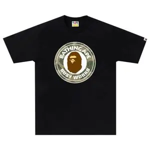 A BATHING APE Layered Line Camo Busy Works Tee /beige