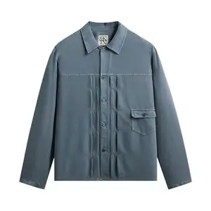 Kith Kin Garment Dyed Silk Collared Yardley Shirt 'ovation - Green