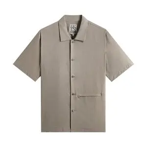 Kith Kin Cupro Linen Davenport Buttondown Shirt 'astro - Tan