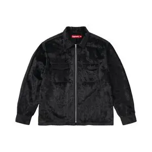 Supreme Faux Fur Zip Up Shirt - Black