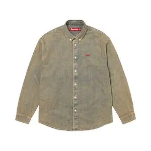 Supreme Small Box Denim Shirt 'dirty Indigo - Green