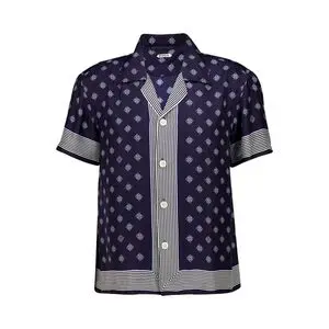 BODE Foyer Diamond Short-sleeve Shirt 'navy