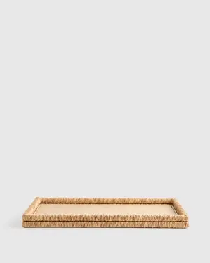 Quince Handwoven Rectangular Decorative Tray - Natural