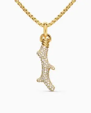 David Yurman Pavé Coral Amulet In 18k Yellow Gold With Diamonds