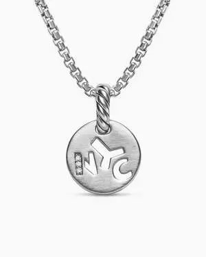 David Yurman Petite Nyc Elements Amulet In Sterling Silver With Diamonds