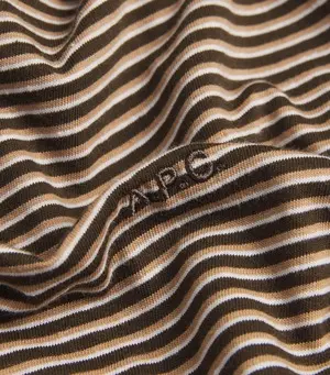 A.p.c. Organic Cotton Striped T-shirt - Brown