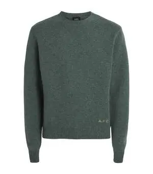 A.p.c. Wool Logo Edmond Sweater - Green