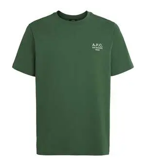 A.p.c. Organic Cotton Rue Madame Logo T-shirt - Green