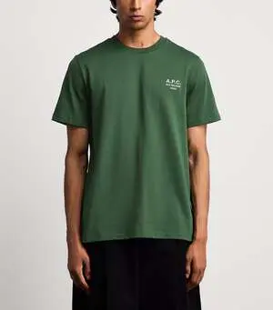A.p.c. Organic Cotton Rue Madame Logo T-shirt - Green