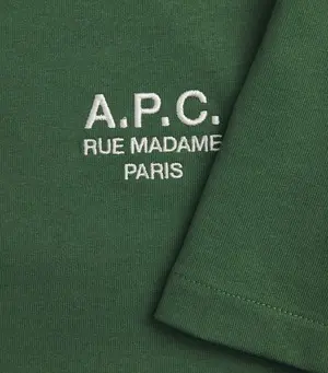 A.p.c. Organic Cotton Rue Madame Logo T-shirt - Green